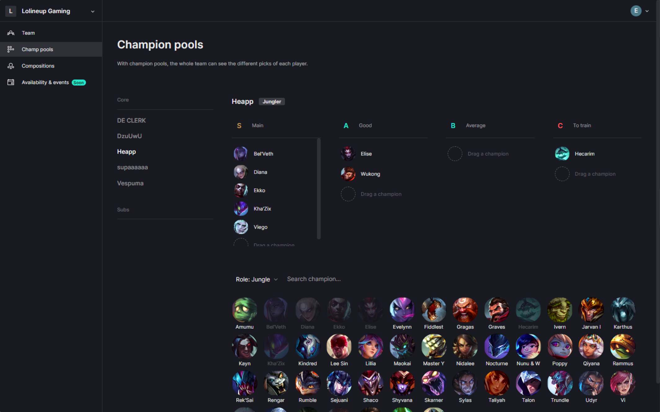 Lolineup - The all-in-one solution for LoL team management